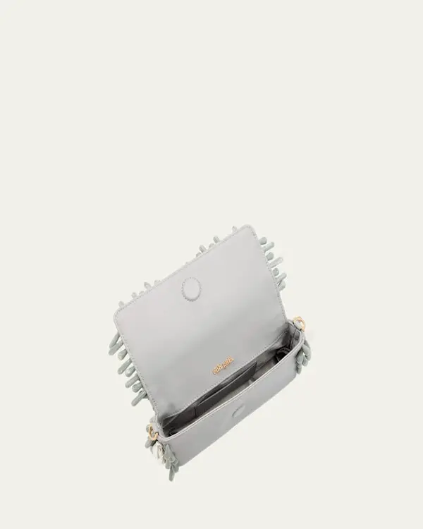 Cult Gaia Perla Beaded Leather Clutch Bag