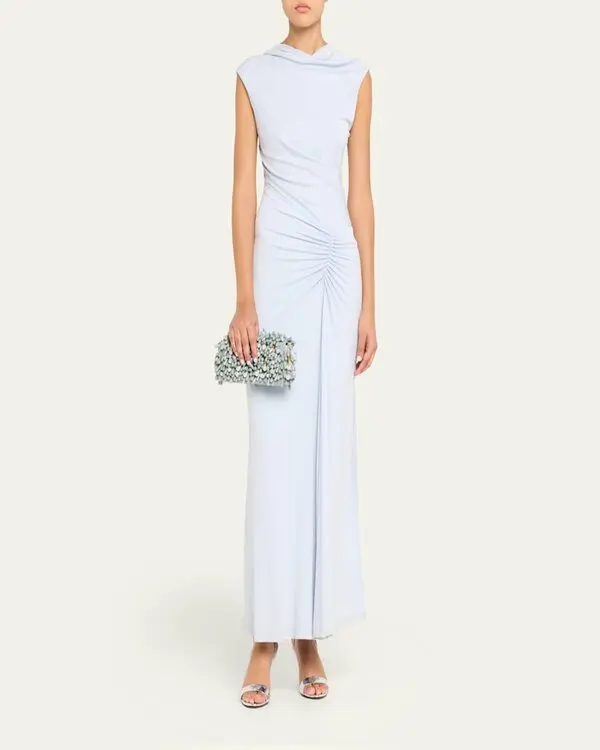 Cult Gaia Perla Beaded Leather Clutch Bag