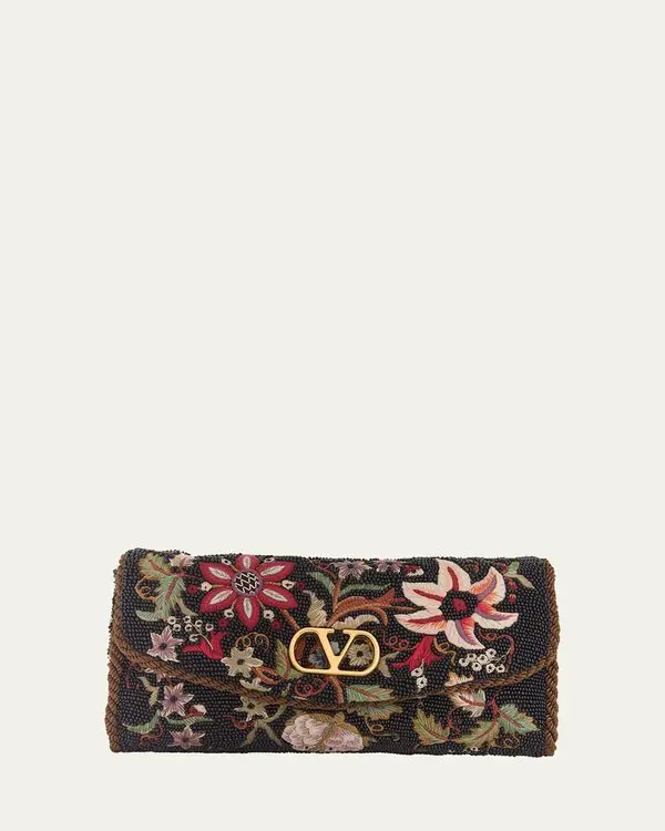 Valentino Garavani Vain Floral Beaded Shoulder Bag