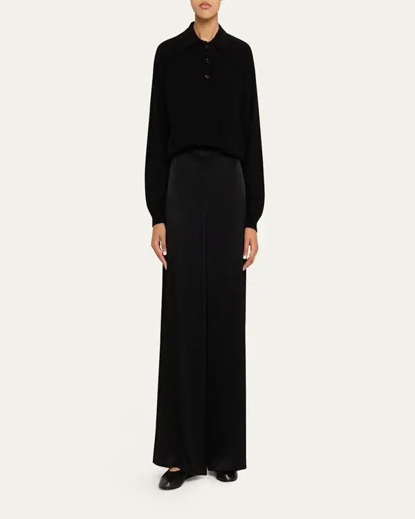 UNGARO Kai Wide-leg Satin Pants