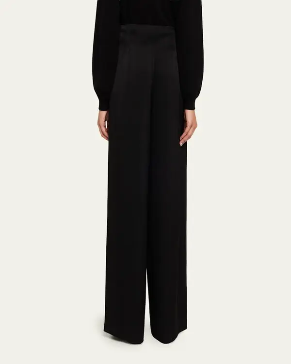 UNGARO Kai Wide-leg Satin Pants