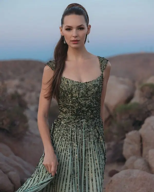 green ombre sequin dress LYKA DRESS main image 1