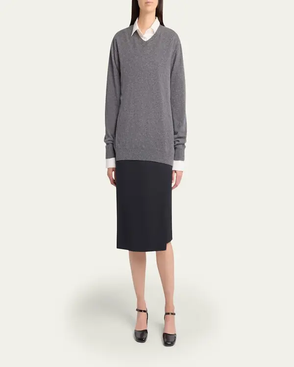 THE ROW Ligeia V-neck Cashmere Sweater
