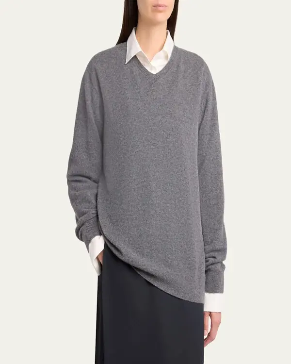 THE ROW Ligeia V-neck Cashmere Sweater