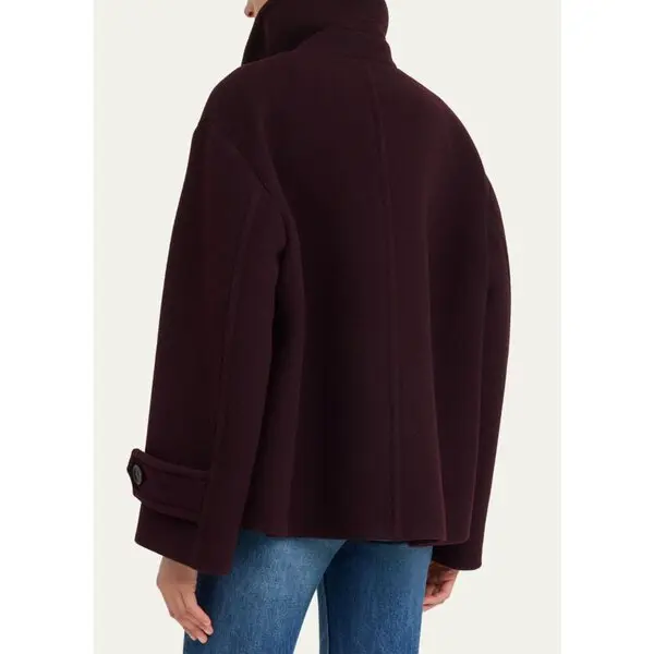 Chloé Wool Double-breasted Pea Coat - Cedar Pink