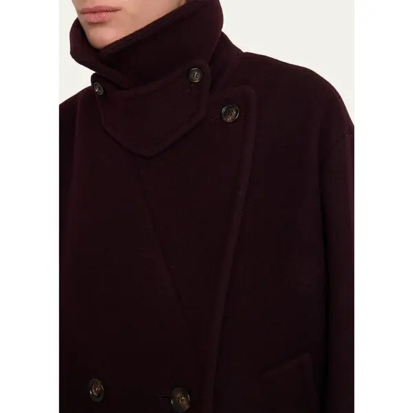 Chloé Wool Double-breasted Pea Coat - Cedar Pink