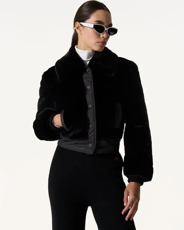 Perfect Moment Faux Fur Giorgia Jacket In Black | Editorialist