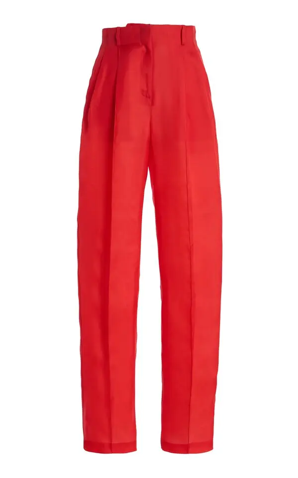 Prabal Gurung High-rise Straight-leg Pants - Red