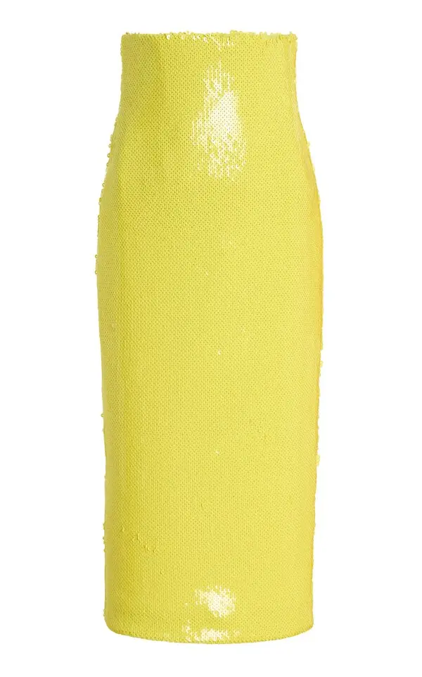 SERGIO HUDSON Sequined Corset Midi Skirt