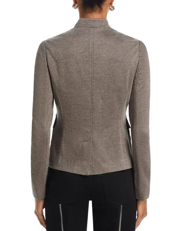 Rag & Bone Mercer Ponte Blazer With Stand Collar - Brown Multi