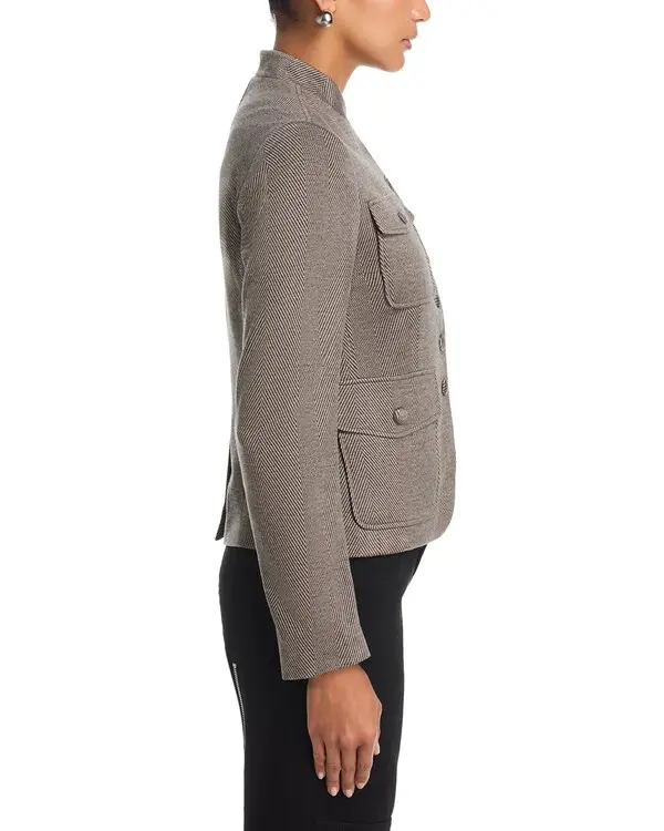 Rag & Bone Mercer Ponte Blazer With Stand Collar - Brown Multi