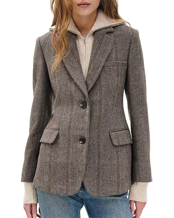 Rag & Bone Frank Mixed Media Blazer - Brown Multi