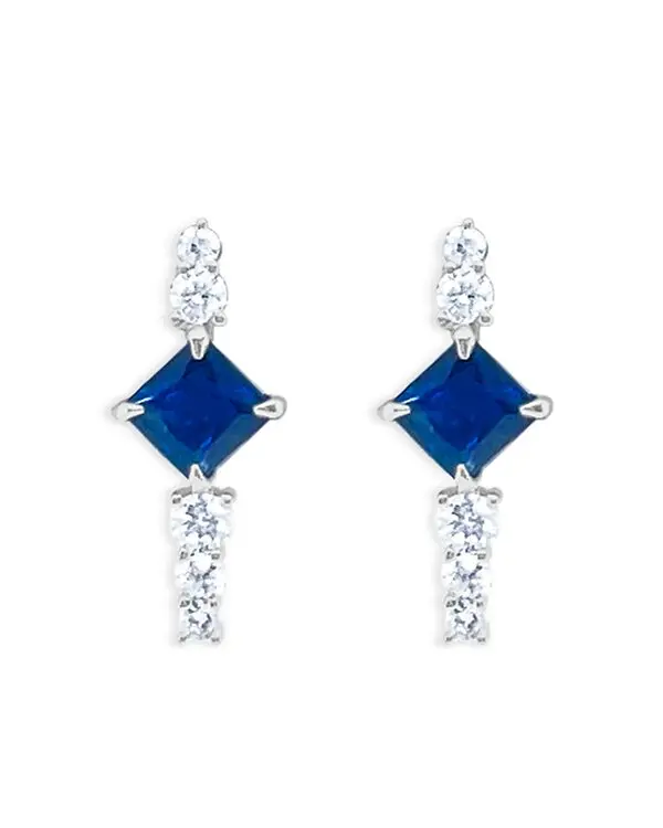 Meira T 14k Gold, Sapphire, And Diamond Spike Stud Earrings - White