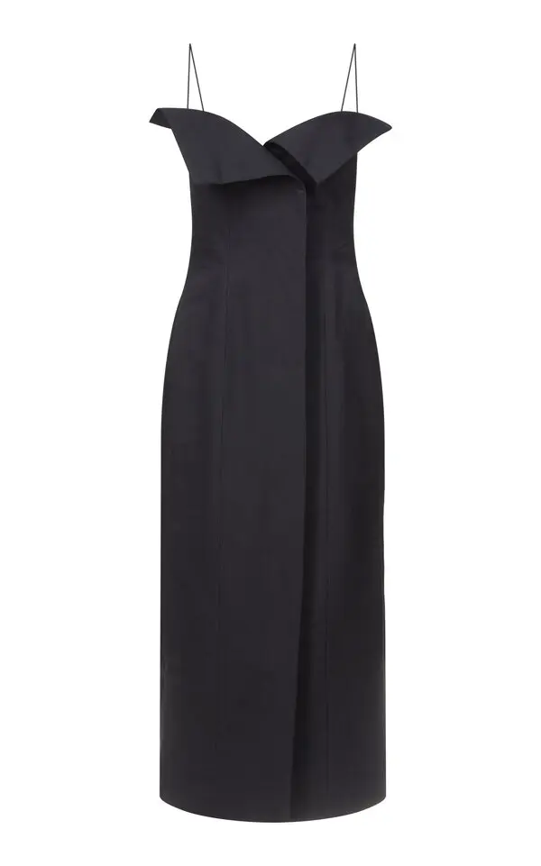 FFORME Skylar Cotton-silk Midi Dress - Black