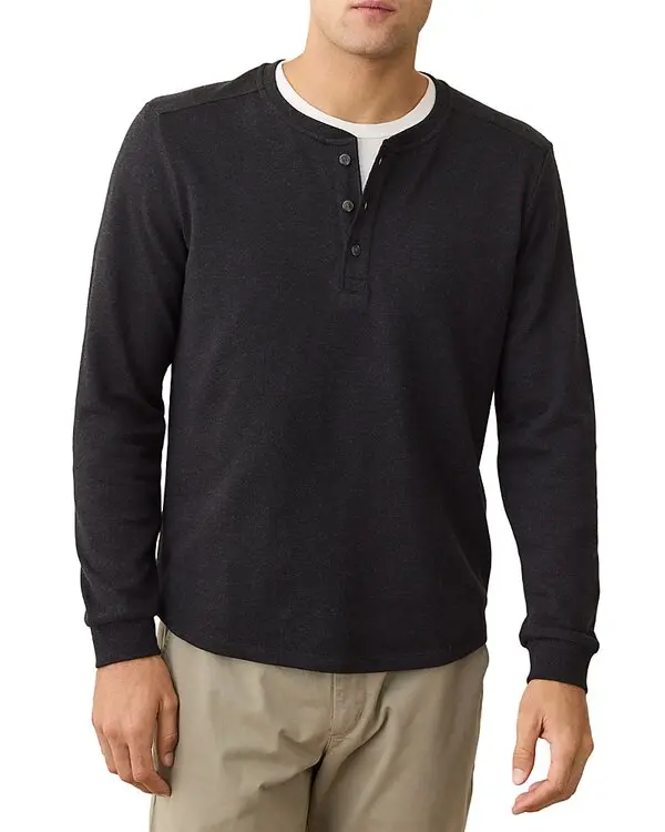 Marine Layer Pacifica Stretch Henley Shirt - Charcoal