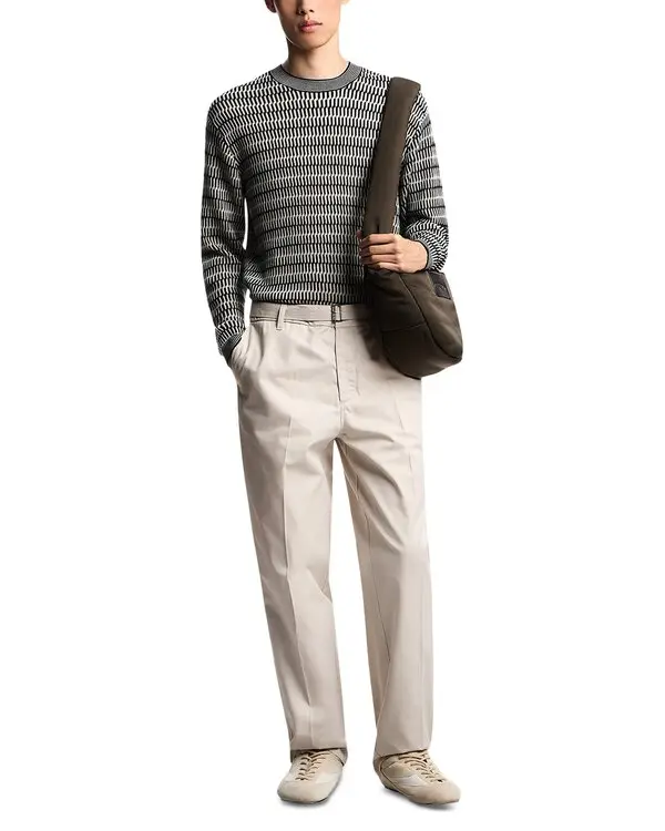 Emporio Armani Jacquard Virgin Wool Sweater - Solid Medium