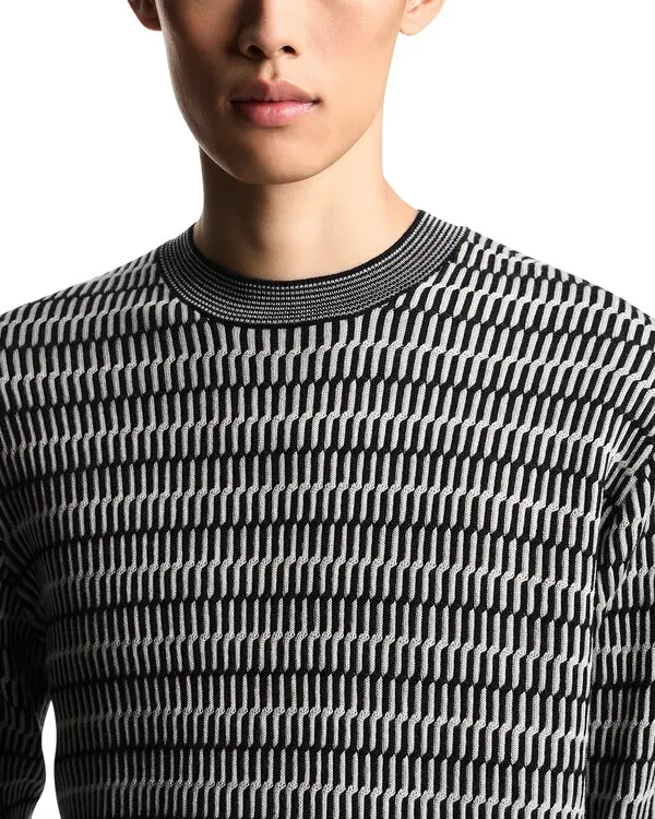 Emporio Armani Jacquard Virgin Wool Sweater - Solid Medium