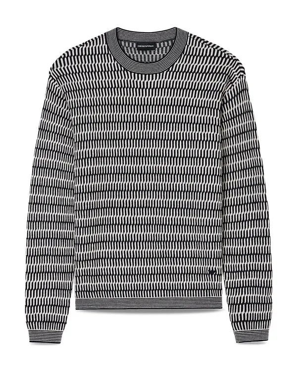 Emporio Armani Jacquard Virgin Wool Sweater - Solid Medium