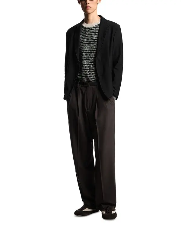 Emporio Armani Regular Fit Technical Jersey Blazer - Solid Black