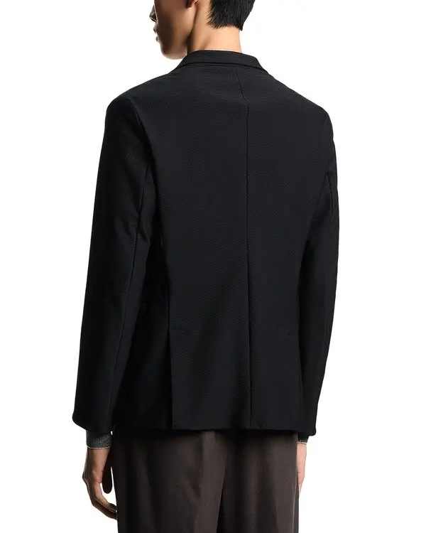 Emporio Armani Regular Fit Technical Jersey Blazer - Solid Black