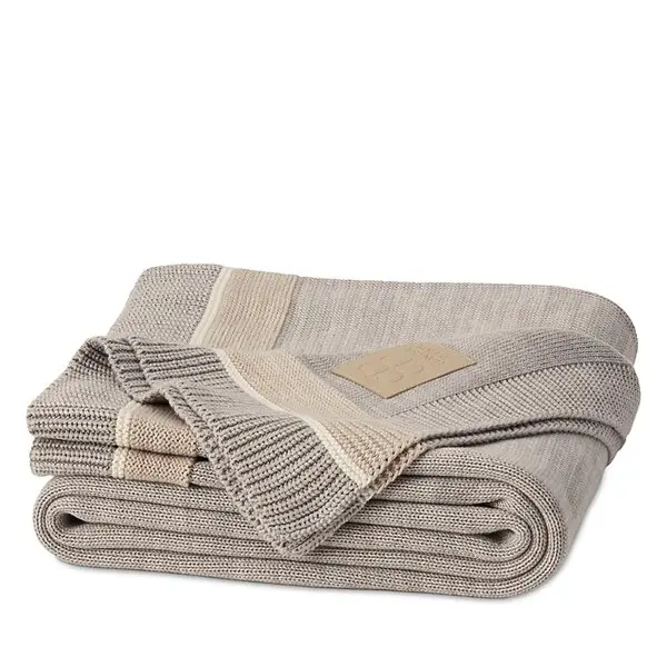 BOLL & BRANCH Court Knit Throw Blanket - Heathered Pewter