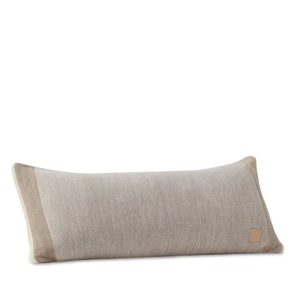 BOLL & BRANCH Court Knit Decorative Lumbar Pillow - Heathered Pewter