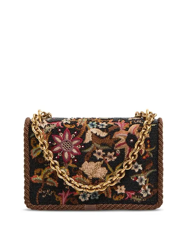 Valentino Garavani Vain Small Vlogo Beaded Convertible Shoulder Bag - Black Multi