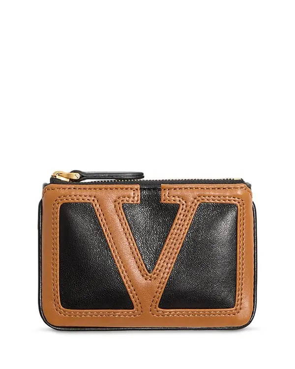 Valentino Garavani Viva Superstar Key Ring Pouch - Black/spice
