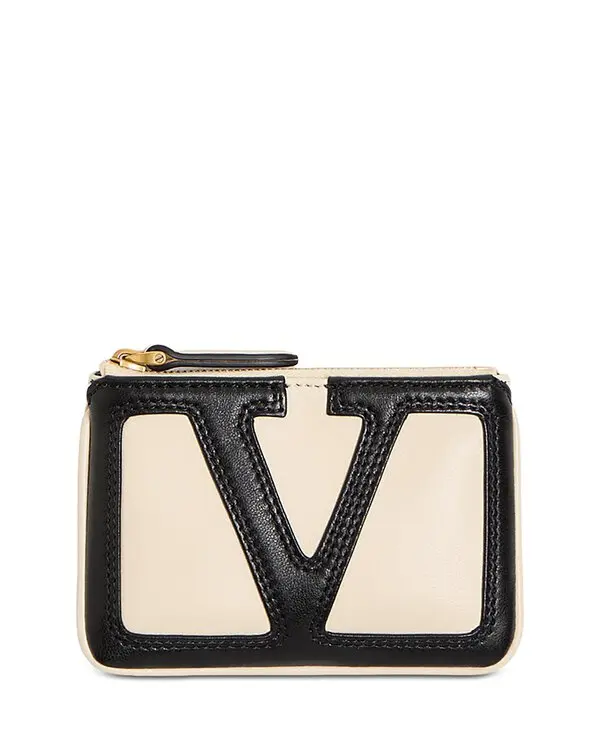 Valentino Garavani Viva Superstar Key Ring Pouch - Butter/black