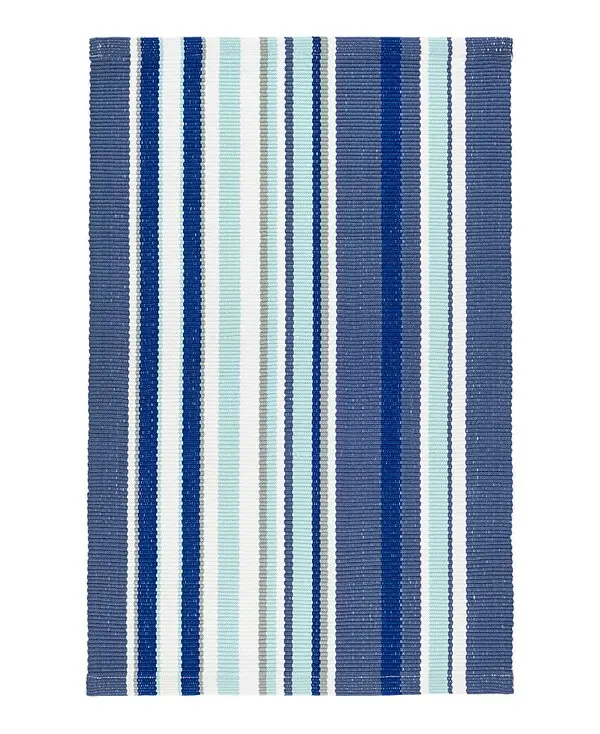DASH & ALBERT BY ANNIE SELKE Dash Albert Annie Selke Skyler Stripe Indoor/outdoor Da1360 Runner, 2'6x8'0 - Blue