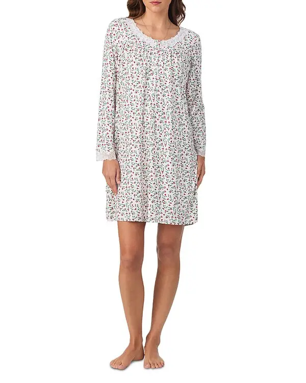 Eileen West Dream Sweater Knit Short Nightgown - Small Floral