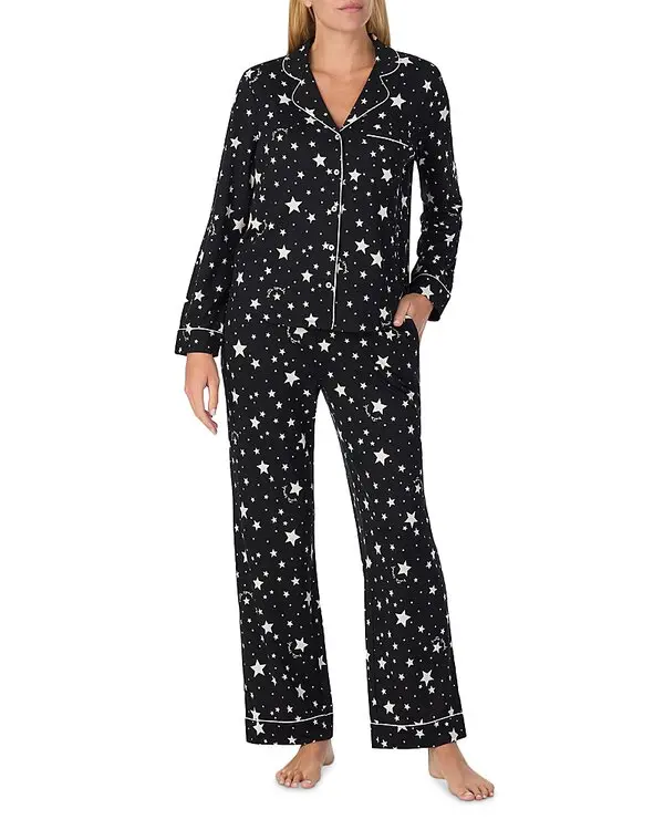 Kate Spade New York Printed Long Pajama Set - Night Stars