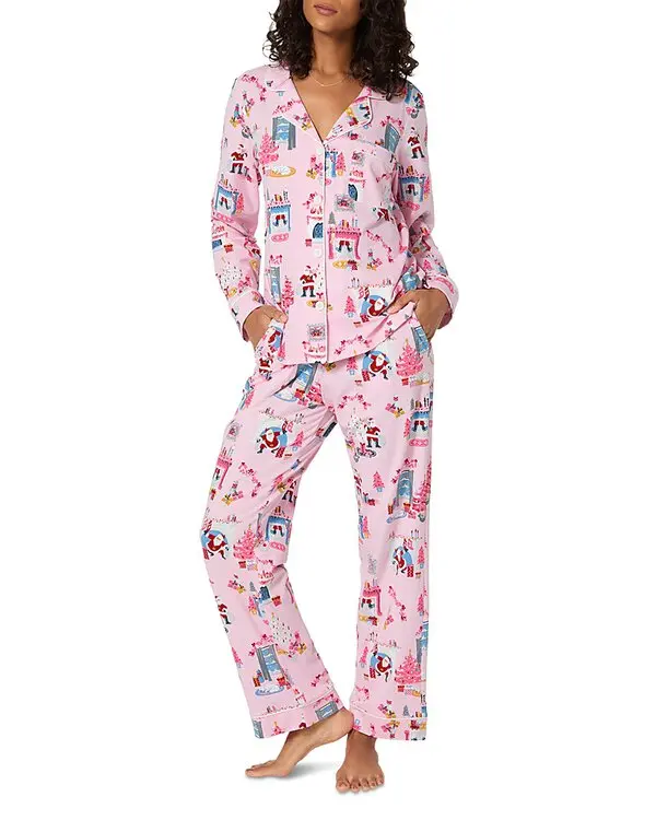 BEDHEAD PAJAMAS Printed Long Sleeve Pajama Set - Must Be Santa