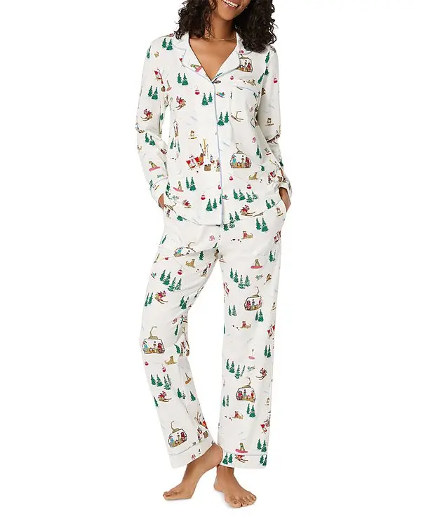 BEDHEAD PAJAMAS Printed Long Sleeve Pajama Set - Ski Pups