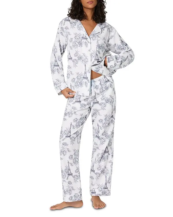 BEDHEAD PAJAMAS Woven Flannel Long Sleeve Long Pants Pajama Set - La Belle Eiffel