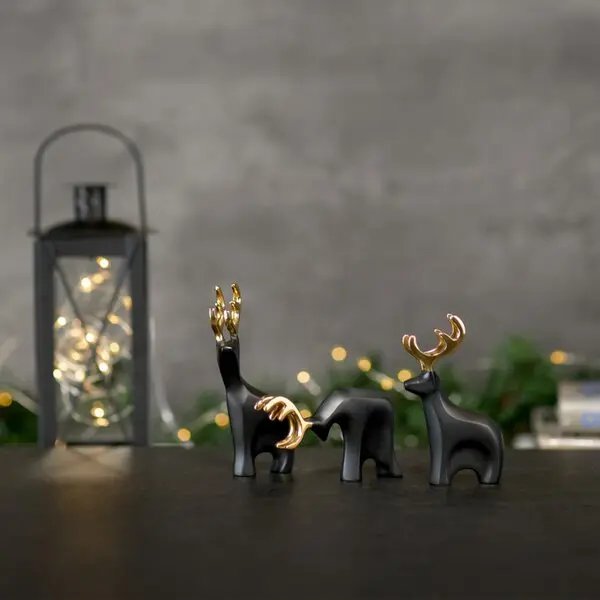 NAMBE Prancer Mini Reindeer Figurines, Set Of 3