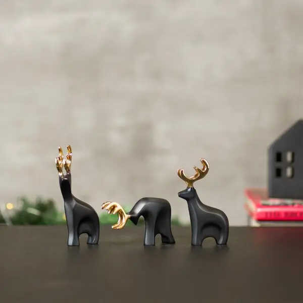 NAMBE Prancer Mini Reindeer Figurines, Set Of 3