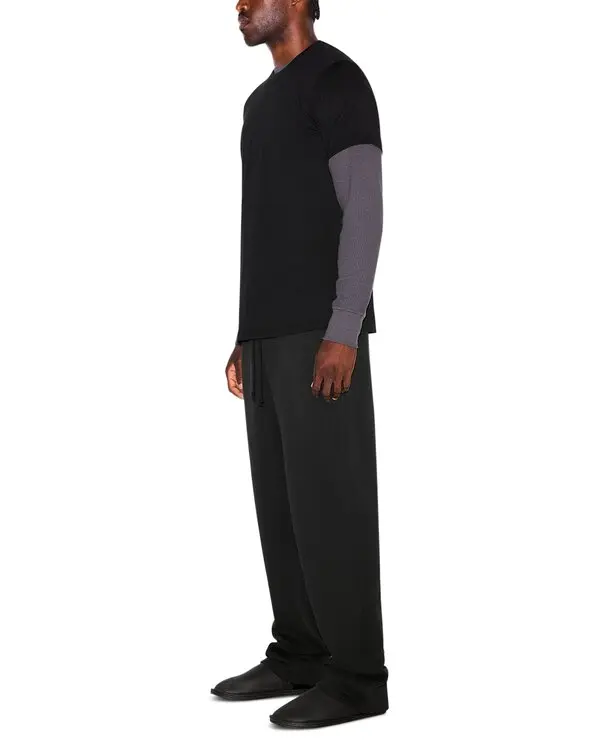 SKIMS Fleece Straight Leg Sweatpants - Navy