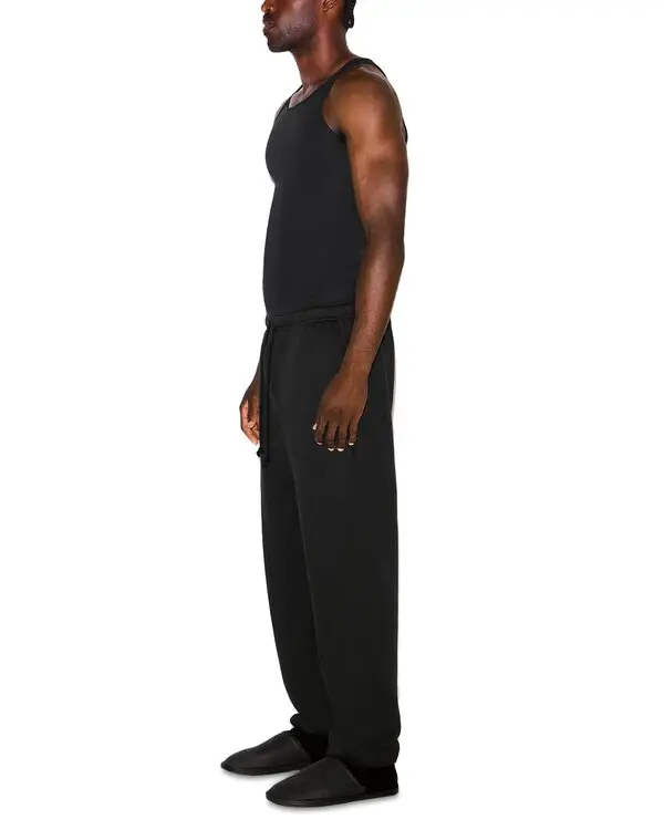 SKIMS Fleece Straight Leg Sweatpants - Washd Onyx