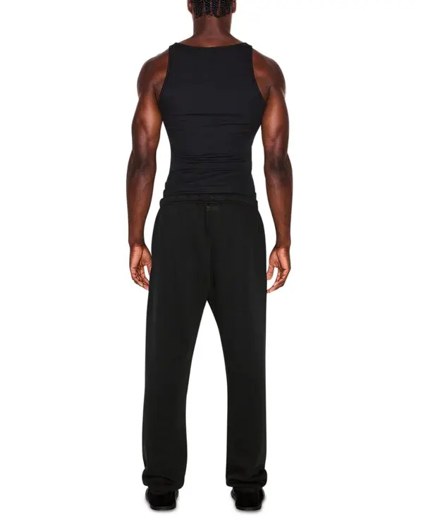SKIMS Fleece Straight Leg Sweatpants - Washd Onyx