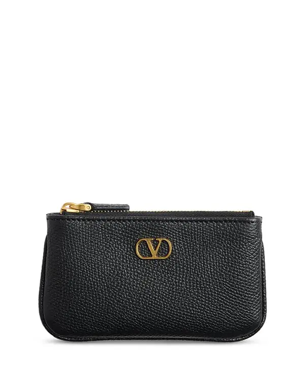 Valentino Garavani Signature Vlogo Key Ring Pouch - Black