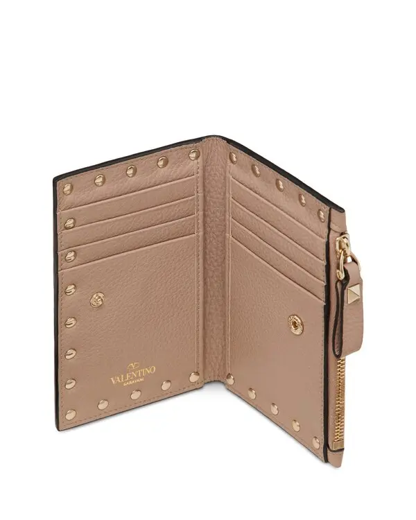 Valentino Garavani Rockstud Zip Card Case - Poudre