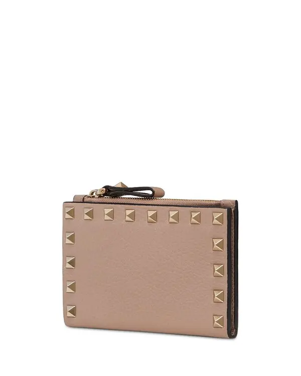 Valentino Garavani Rockstud Zip Card Case - Poudre