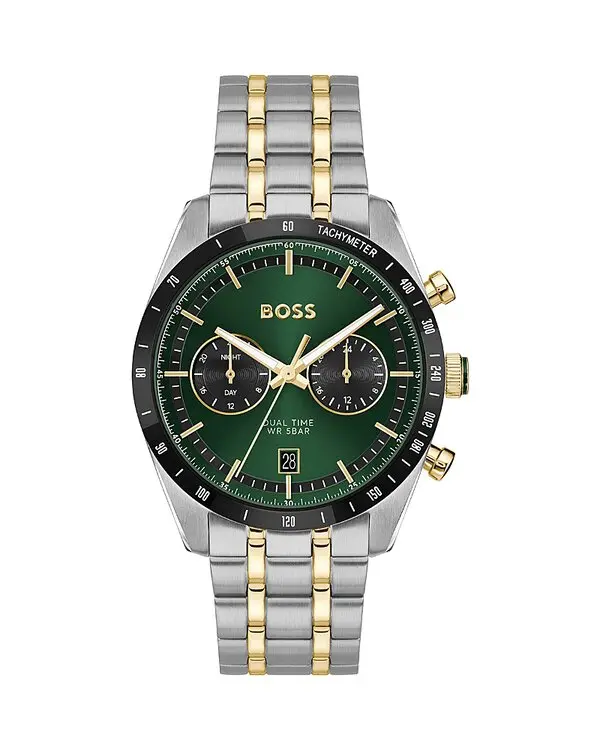 Hugo Boss Tourmaster 41mm Watch - Green/silver