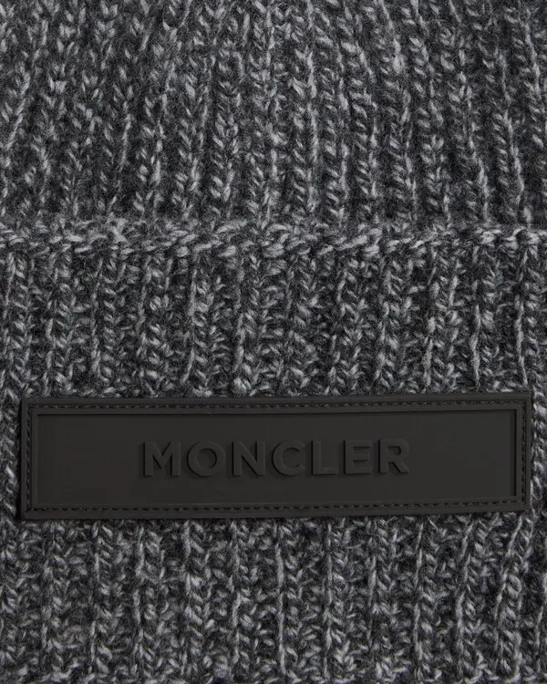 Moncler Mouline Wool And Cashmere Beanie - Black