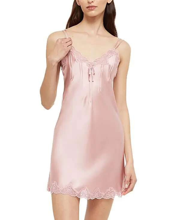 Ginia Silk Chemise - Bridal Rose