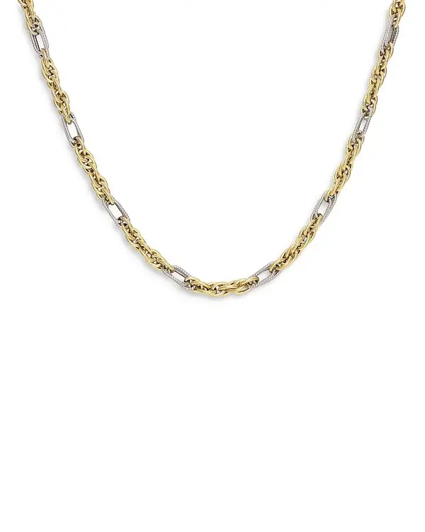 ALBERTO AMATI Bloomingdale's 14k Yellow And White Gold Figaro Rolo Chain Necklace - Two-toned