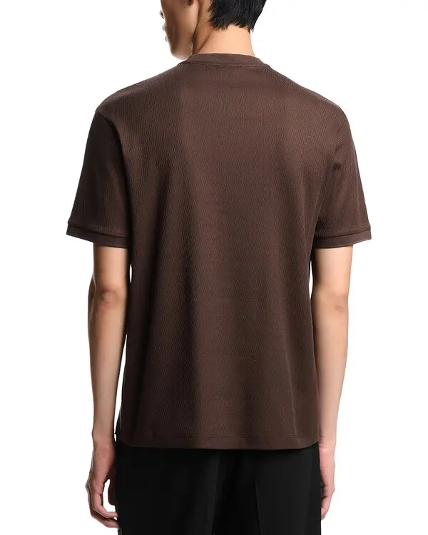 Emporio Armani Jacquard Cotton Jersey Tee - Solid Dark