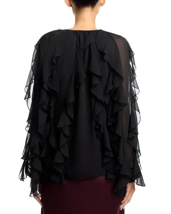 AREA STARS Flyn Ruffle Blouse - Black