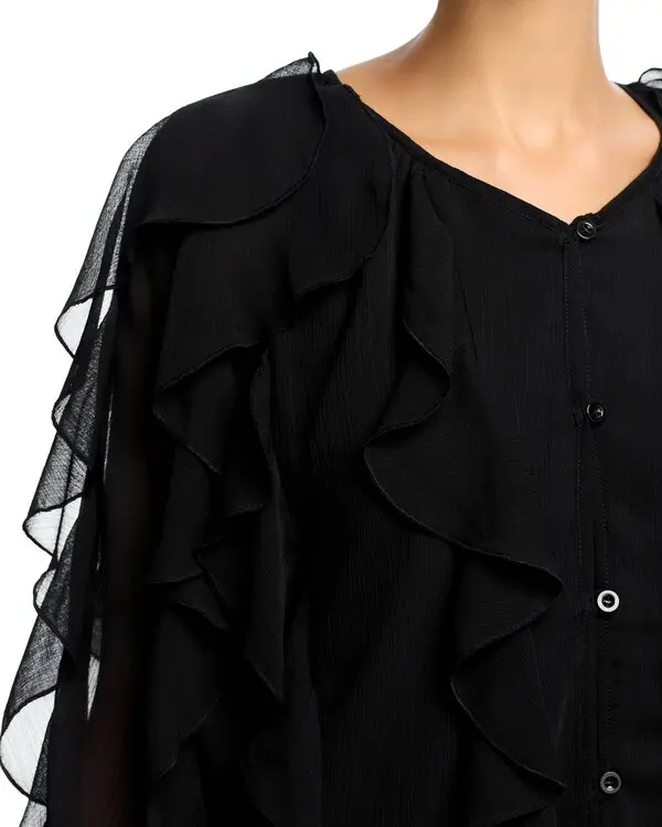 AREA STARS Flyn Ruffle Blouse - Black